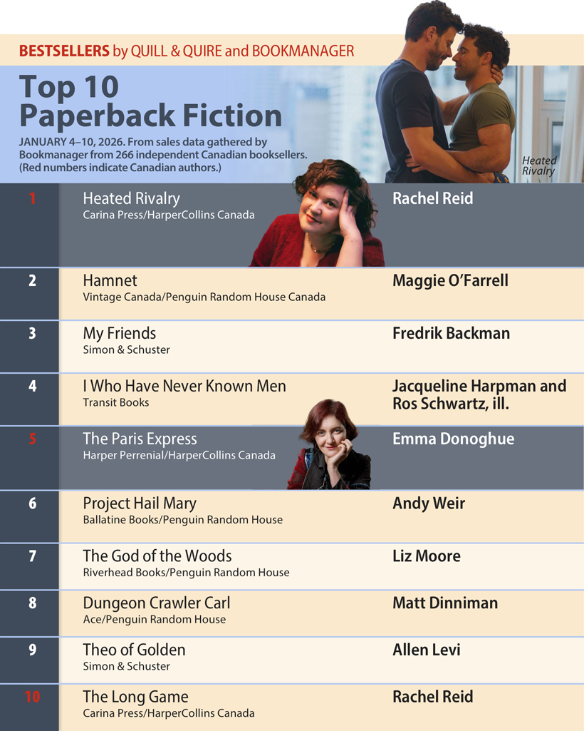 Bestsellers: Top 10 Paperback Fiction, January 4–10 2026 - Quill and Quire